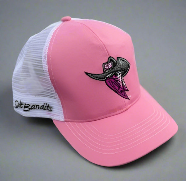 SaltBandits™ Trucker Hat Hot Pink/White with Skull Logo – Salt Bandits™